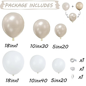 Pearl White Balloon Garland Arch Kit Ivory 112pcs Double Stuffed White Balloons Different Sizes for Wedding Engagement Bridal Shower Birthday Baby Shower Party Decoration