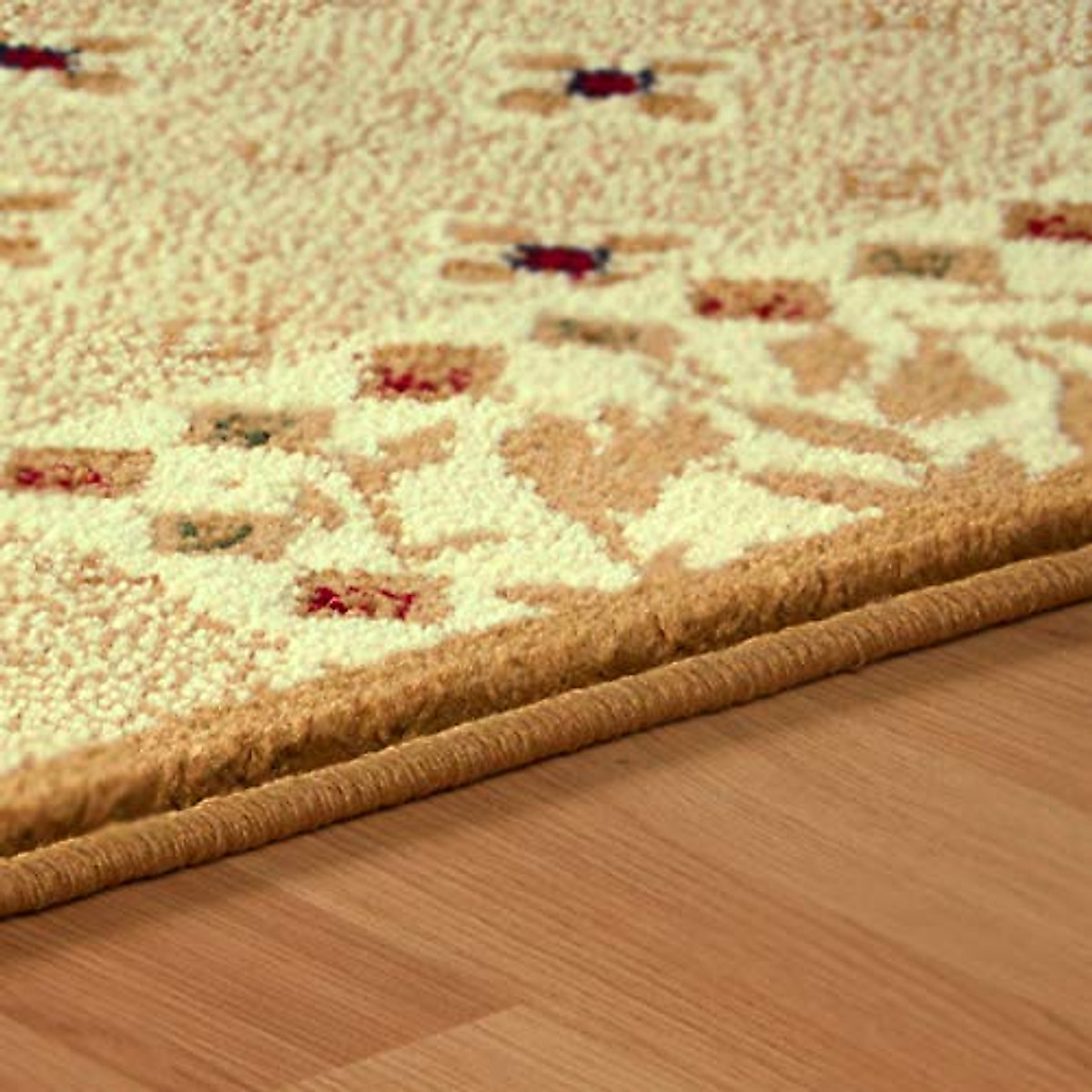 SUPERIOR Area Rugs for Bedroom, Farmhouse, Kitchen, Entryway, Laundry Room | Living Room Decor | Flower Patch Collection, 4' x 6', Beige