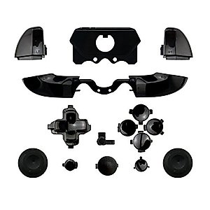 Matte ABXY Dpad Triggers Full Buttons Set Mod Kits for XBox One Elite Controller (Black)
