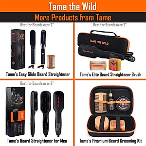 Tame the Wild Beard Straightener with Heat Protectant - Argan Oil, Keratin & Aloe Fortified Spray for Men's Hair & Beard - Large 8.5 Fl Oz Bottle