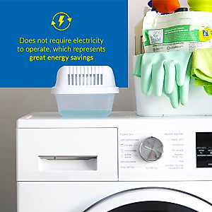 Pack of 2 Large Moisture Absorbers with 4 Refills - Ideal as Moisture Absorbers for Living Rooms, Bedrooms, Bathrooms, and Garages - Medium Size - Humydry