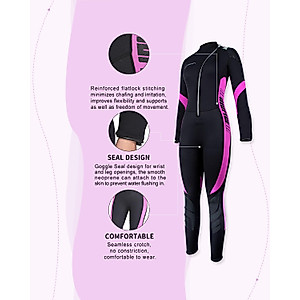 Seaskin Wetsuits for Men Women 3mm Front Zip Full Wetsuit
