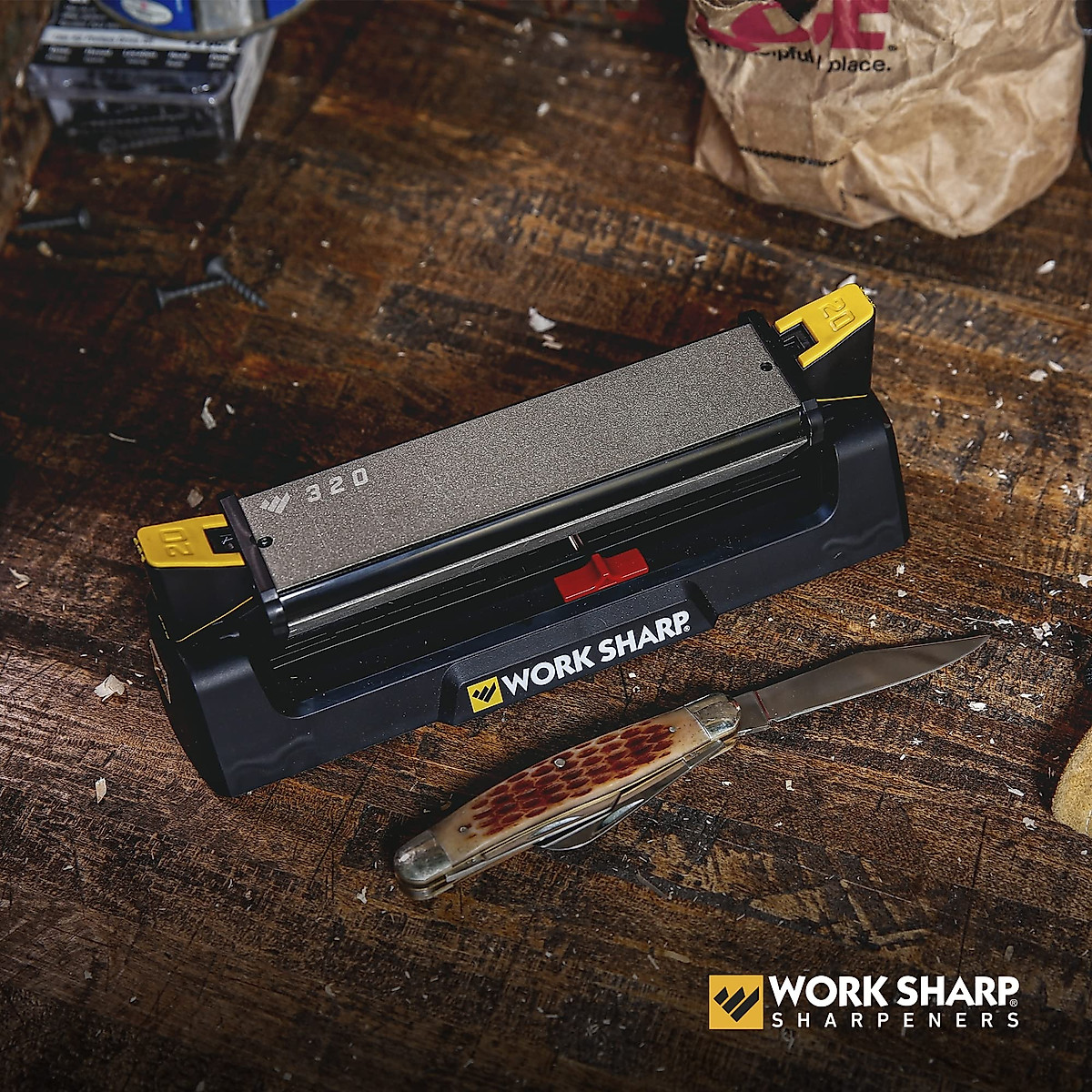 Work Sharp WSBCHBSS Benchstone Knife Sharpener Black