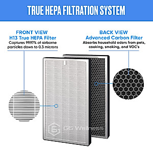 G6 Wellness Replacement Filter Compatible with Air MA-35 Air Purifier | 3 in 1 Filtration | Medical Grade True HEPA Filter H13 | Activated Carbon | Pre-Filter | 99.9% removal