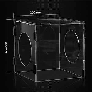 MagiDeal Enclosed Grinding Dust Box Acrylic with 2 Holes Portable Dustproof Clear Dust Hood Dust Cage for Engraving