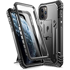 Poetic iPhone 11 Pro Rugged Case with Kickstand, Full-Body Dual-Layer Shockproof Protective Cover, Built-in-Screen Protector, Revolution Series, for Apple iPhone 11 Pro (2019) 5.8 Inch, Black