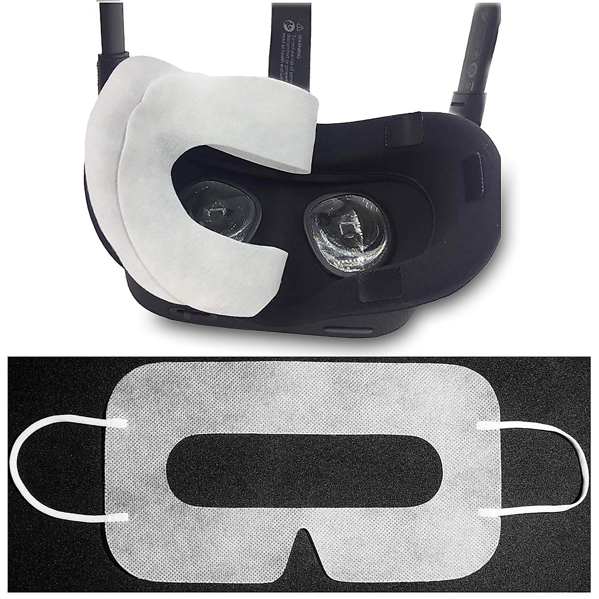 Geekria 100Pcs VR Mask Disposable Face Cover, Disposable Protector for Oculus Quest VR, Prevent Eyes (White)