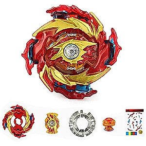 Left Right Sparking Launcher Bey Burst Evolution Turbo Blades Battling Tops String Launcher Grip Super King Booster B-174 Hyperion Burn Starter Set God Bey Gaming Spinning Toys Gift for Boys