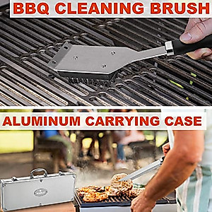 22PCS Grill Tool Set with Aluminum Case for Outdoor Camping Barbecue, Perfect Grill Kit Gift for Men Women on Birthday Father’s Day, Grill Utensils Set, Specially Designed BBQ Set for Pro