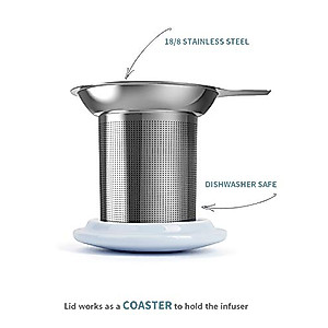 Sweese 20 OZ Porcelain Tea Mug with Infuser and Lid, Loose Leaf Tea Cup, Gifts for Tea Lover, Lilac - 204.110