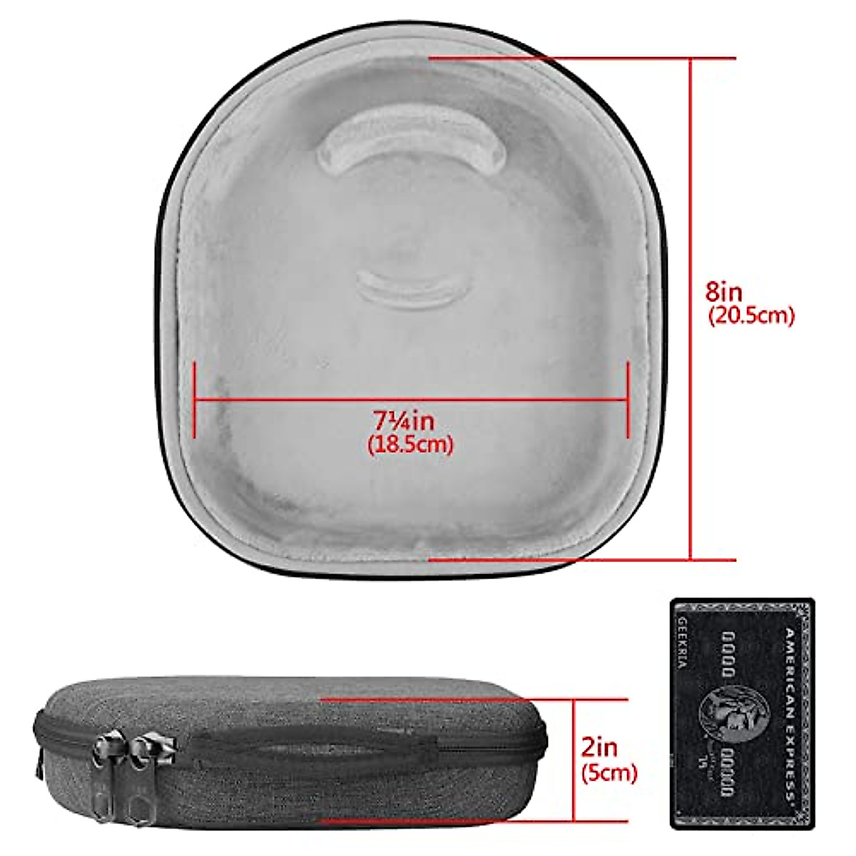 Geekria Shield Headphones Case Compatible with Master & Dynamic MW75, MH40, MW65, MW60, MW50+, MG20 Wireless Case, Replacement Hard Shell Travel Carrying Bag with Cable Storage (Dark Grey)