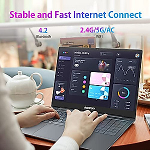 BOCCONI LeadBook T6 Laptop | 15.6" Full HD 1920x1080 IPS Display | Intel Celeron N3450 Quad-Core | 6GB DDR3 | 128GB SSD | AC WiFi | Mini HDMI | Windows 10 Home