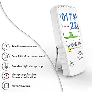 SHENGSHIYU Digital Electromagnetic Field Radiation Detector Handheld Radiation Dose Alarm High Accuracy for Pollution Monitoring Marble Radioactive Alarm,White