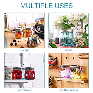 Mimorou 20 Pieces Wide Mouth Mason Jars with Lids 10 oz Glass Canning Colored Regular Jar Multifunction Container for Preserving Honey Jelly Sauces Spice DIY