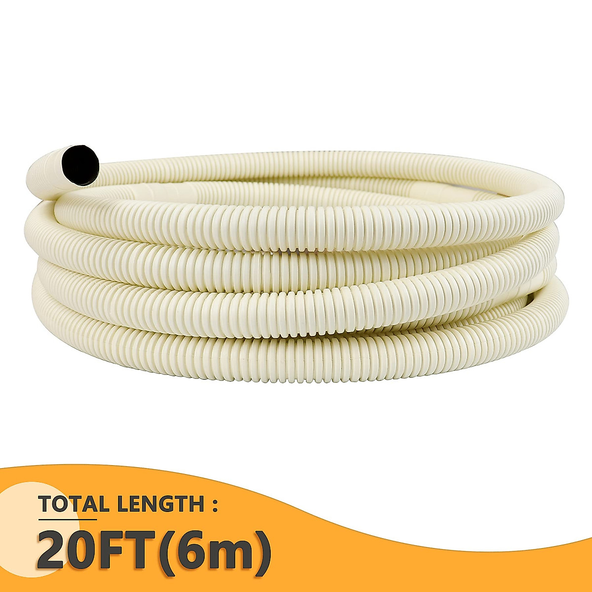 AC Parts 20Ft Mini Split AC Drain Hose Air Conditioner Parts & Accessories Water Drain Line, Flexible Drain Pipe for Ductless Mini Split Air Conditioner Heat Pump Systems