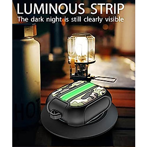 Tamiia Case Compatible with AirPods 3rd Generation (2021) Luminous Cover, Rugged Corner Design AirPods 3 Camo Case, Full-Body Shock Protective Cover with Keychain for AirPods 3 Charging Case, Black