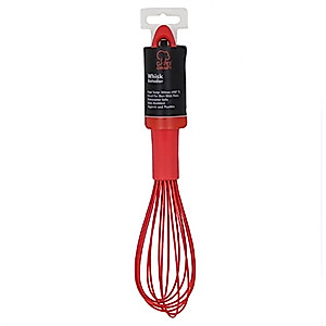 Chef Craft Premium Silicone Wire Cooking Whisk, 10.5 Inch, Red