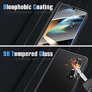 AACL [3 Pack Galaxy Z Fold 4 Screen Protector Tempered Glass [Front Screen Only]+ [2 Pack] Camera Lens Protector for Samsung Galaxy Z Fold 4 5g,Anti Scratch,Hd Clear,Bubble Free [Case Friendly]