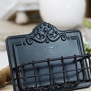 VIP Home & Garden MT2154 Vintage Style Business Card Holder, Antiqued, Dark Brown Finish, Metal