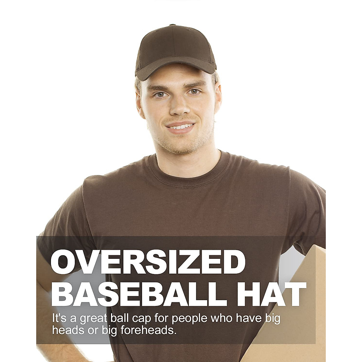 Zylioo XXL Structured Baseball Cap Hat,Oversized Baseball Hats,Big and Tall Dad Cap for Large Heads,Enormous Golf Cap Coffee