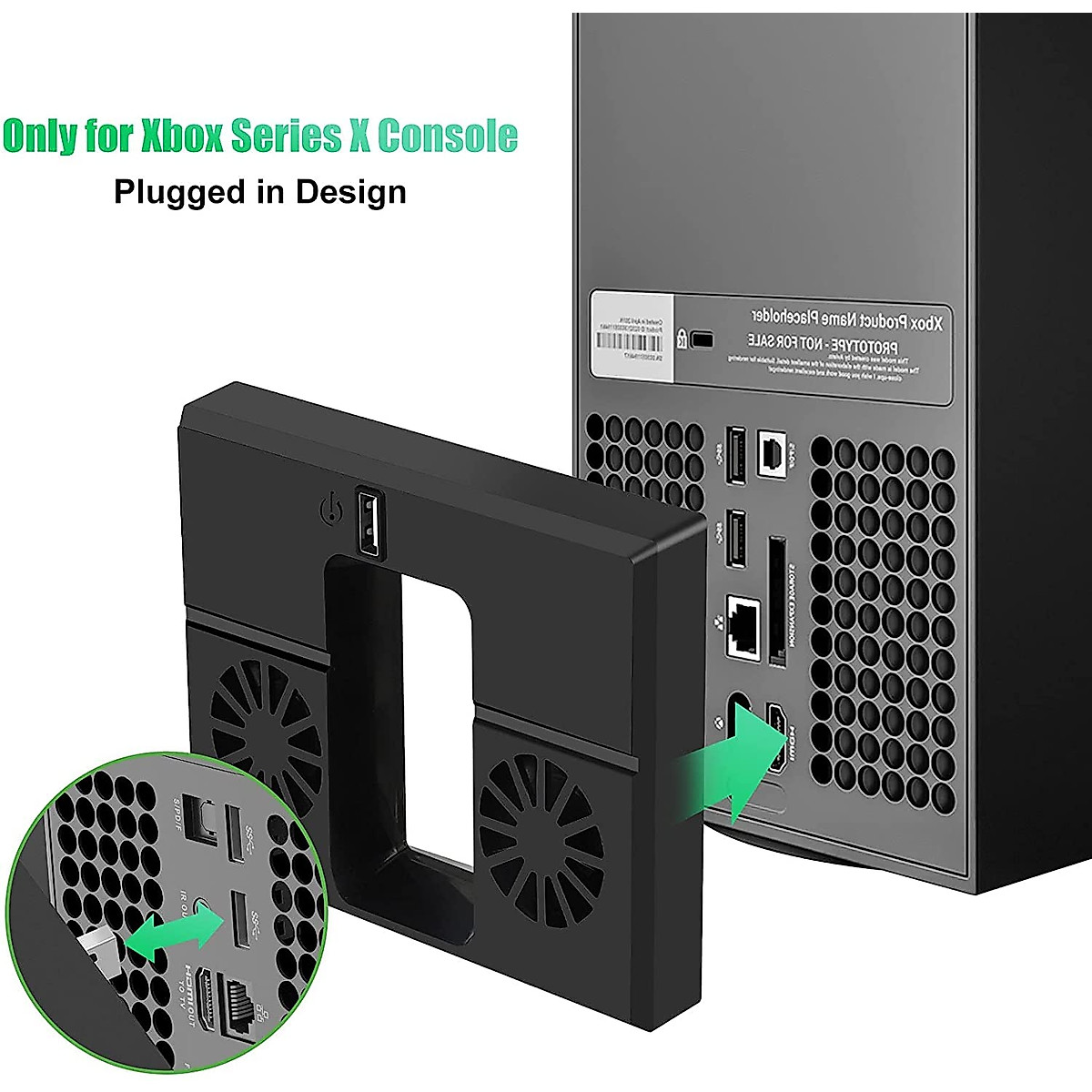 Linkstyle Cooling Fan for Xbox Series X, USB Powered Vertical Cooling Stand Cooling System with Dual Fans and 1 USB Port