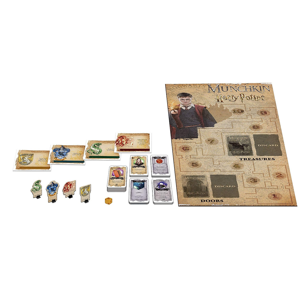 USAOPOLY Munchkin Deluxe Harry Potter Board Game | Officially Licensed Harry Potter Gift | Collectible Steve Jackson's Munchkin Game, Mixed Colours