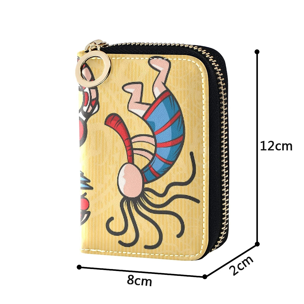 Native American kokopelli Grey Credit Card Coin wallet, RFID Blocking Compact Women Leather Card Holder, Key Change Organizer, Zipper Purse Clutch Pouch Pocket