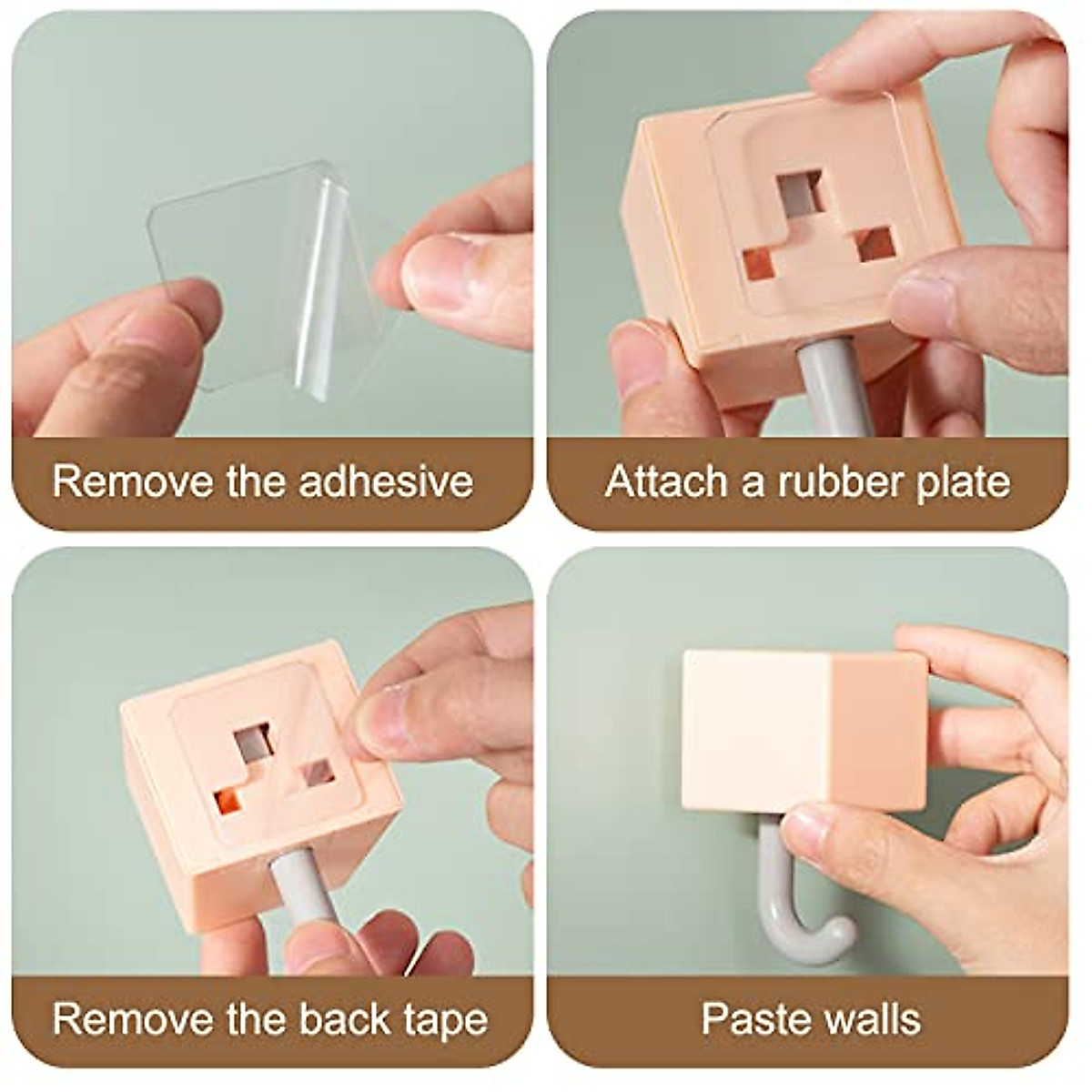 Firlar 4PCS Creative Adhesive Wall Hook Key Holder, Cute Pet Hooks, Strong Viscose Punch Free Hooks, Coat Hooks Utility Hooks for Bathroom/Bedroom/Kitchen Hanging Keys, Towel, Bag