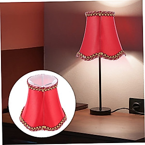 GARVALON 1pc Clip Bulb Lampshade White Chandelier Red Light Bulbs Lamp Shades for Table Lamps Floor Light Lampshades Gold Lamp Shades Small Lamp Shades Clip on Bulb Light Accessory Red Hood