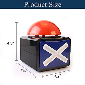 BEAN LIEVE Game Buzzers with Sound - 2 Pack Buzzer Button with Lights, Game Show Buzzers for Family, Quiz Game Buttons Perfect for Game Night & Trivia Club & Classroom (Black)