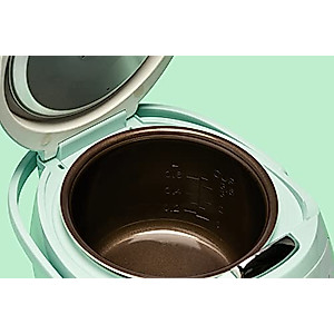 Reishunger Digital Mini Rice Cooker & Steamer, Mint with Keep-Warm Function & Timer - 3.5 Cups - Small Rice Cooker Japanese Style with Ceramic Inner Pot - 8 Programs - 1-3 People