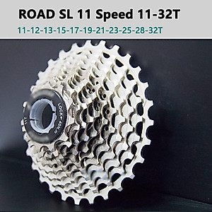Rwlre Bicycle Freewheel,CNC Road Bike 12/11s Ultralight Freewheel 11-28/32/34/36t Bicycle Cassette Flywheel 12 Speed (Color : Silver 12S 11-34T)