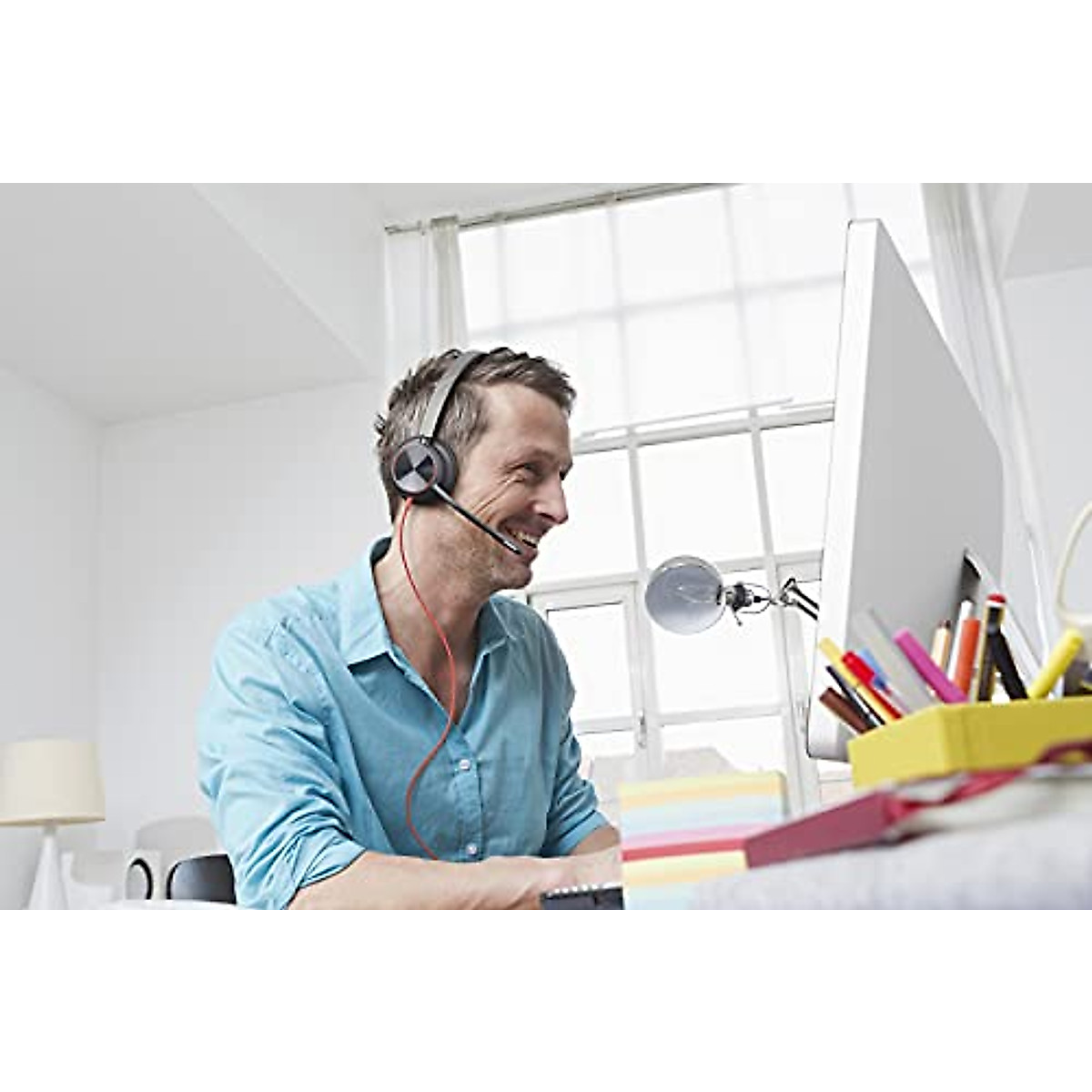 Poly (Plantronics + Polycom) Blackwire 8225 Wired Headset with Boom Mic (Plantronics) - Dual-Ear (Stereo) - USB-C to Connect to Your PC/Mac - Works with Teams, Zoom & More, (214407-01)