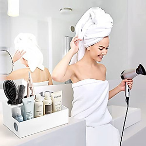 HBlife Hair Tool Organizer, White Acrylic Hair Styling Tools Organizer, Blow Dryer Holder, Caddy Storage for Hair Brush