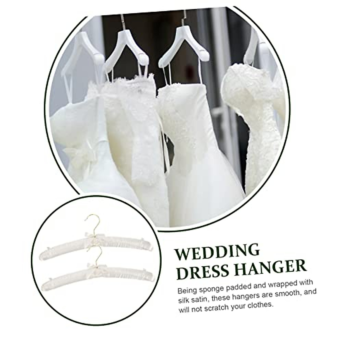 Homoyoyo 2pcs Non- Hanger Hanging Racks for Clothes Heavy Duty Anti- Clothes Hanger Non- Clothes Hanger Bride Hanger for Wedding Dress Spadded Hangers Wedding Dress Hangers