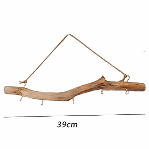 Gralara Wooden Hook Wall Mounted Driftwood Hook with Hooks Branch Hanger Rack for Small Item Key