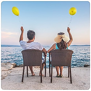 Andiker Women Roll Up Sun Visors Hat, Fordable Wide Brim Ponytail Beach Hat with A Storage Bag Black