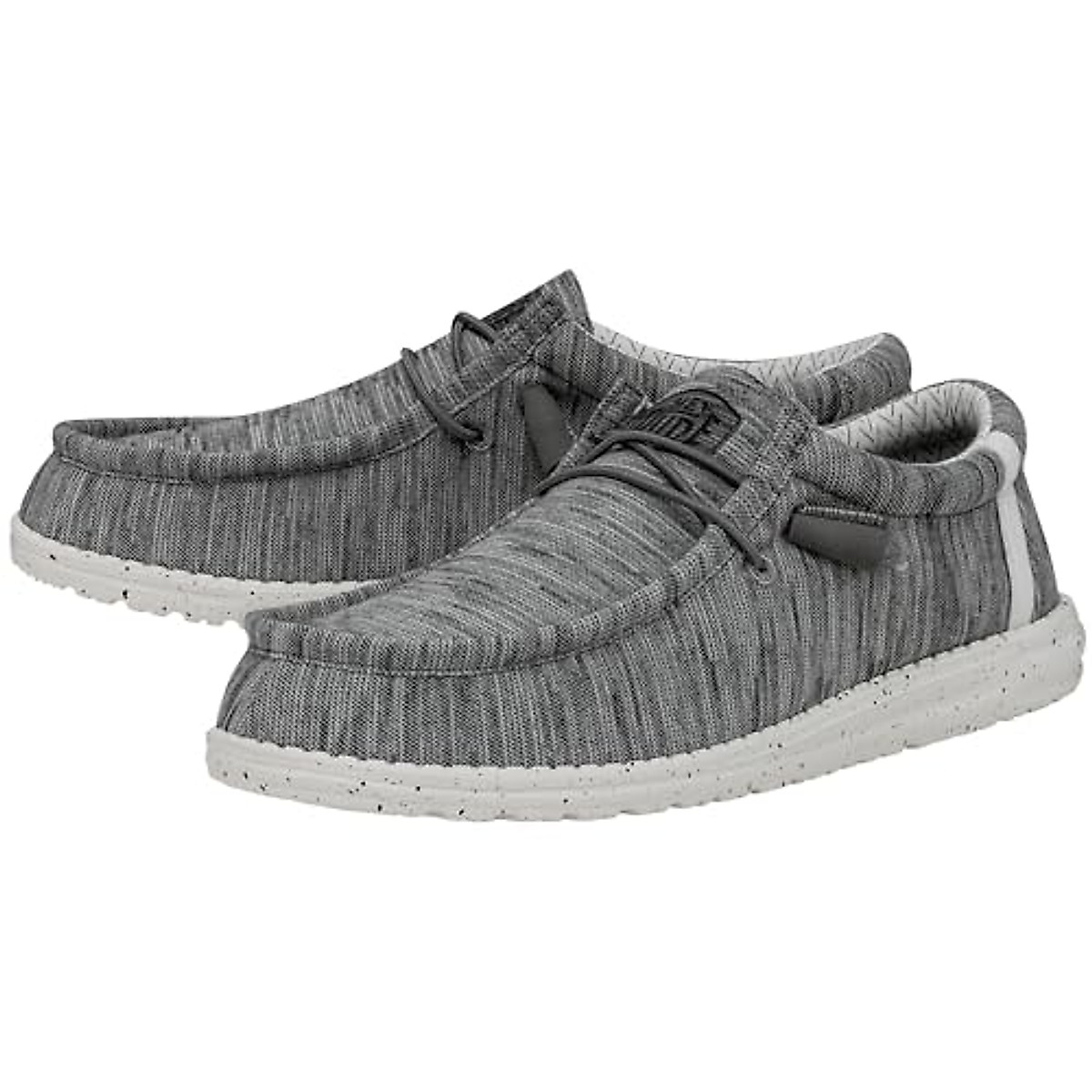 Hey Dude Men's Wally Stretch Stone White Size 11 | Men's Loafers | Men's Slip On Shoes | Comfortable & Light-Weight