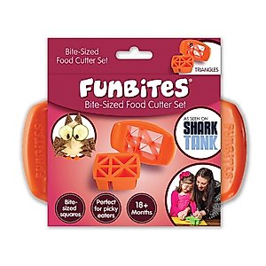 FunBites Food Cutter for Kids, Orange Triangles