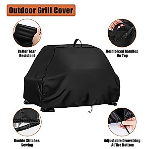Aidetech Outdoor Grill Cover Compatible for Ninja OG701/OG700 Woodfire Grills,7-in-1 Master Grill Cover, Waterproof, Drawstring Design All Season Protection Cover-Black (24.8 x 20 x 13inch)