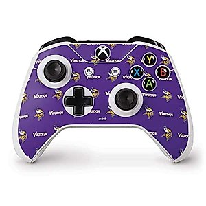 Skinit Decal Gaming Skin Compatible with Xbox One S Controller - Officially Licensed NFL Minnesota Vikings Blitz Series Design