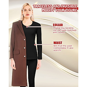 Taiyin 4 Pieces Fleece Lined Thermal Underwear Set for Women Long Johns Base Layer Winter Cold Weather Soft Warm Top Bottom (X-Large)