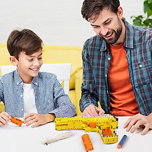 Yanscian Desert Eagle Nerf Gun Model Building Pistol Toy kit Set 222 Pcs DIY STEM Toy Gun That Shoots Building Block Brick for Kids&Adults Educational Construction