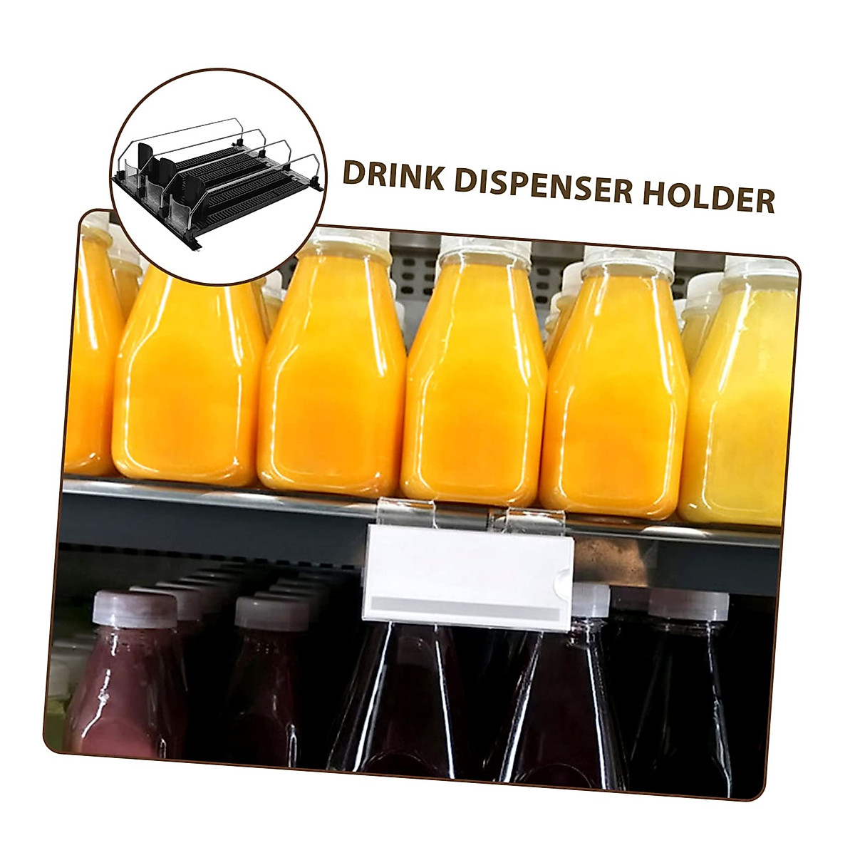 UPKOCH Automatic Drink Dispenser for Fridge Mini Fridge Organizer Water Bottle Organizer for Cabinet Drink Pusher 3 Pack