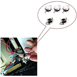 Fielect 5Pcs KSD301 Thermostat 145°C/293°F Normally Closed N.C Snap Disc Limit Control Switch Microwave Thermostat Thermal Switch