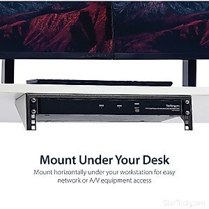 StarTech.com 2U Vertical Wall Mount Patch Panel Bracket - Steel Rack Mount Bracket w/Hardware for 19" Network, Server and Data Equipment , TAA (RK219WALLV)