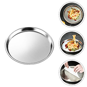 Stainless Steel Dinner Plate, Metal Dinner Dishes, 7 Inch Feeding Serving Camping Plates for Home Kichten, Outdoor Camping, Snack and BBQ