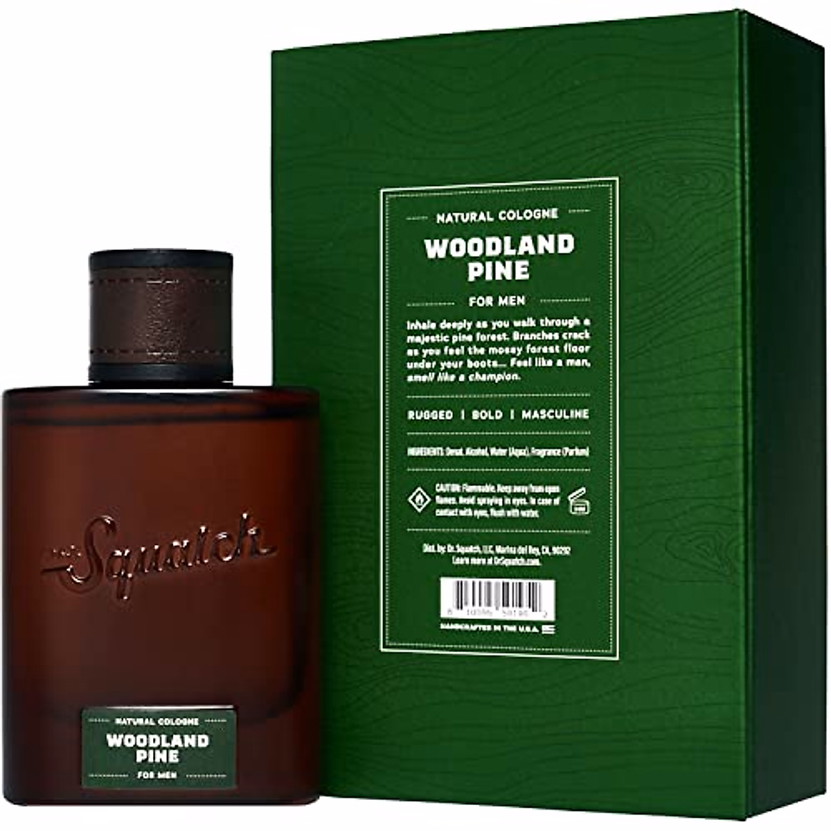 Dr. Squatch Men's Cologne Woodland Pine - Natural Cologne made with sustainably-sourced ingredients - Manly fragrance of pine, cypress, and vetiver - Inspired by Pine Tar Bar Soap