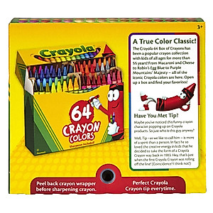 Crayola Crayons, Regular Size, 64 Count with Sharpener