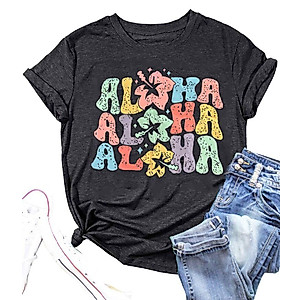 Hawaiian Shirt Women Hawaii Family Vacation Shirt Hawaii Trip Tee Girls Summer Hawaii Vacation T-Shirt(Grey,M)